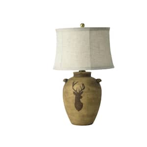 Fangio Lighting 29.5 in. Brown Resin Table Lamp with Paper Lantern Fold ...
