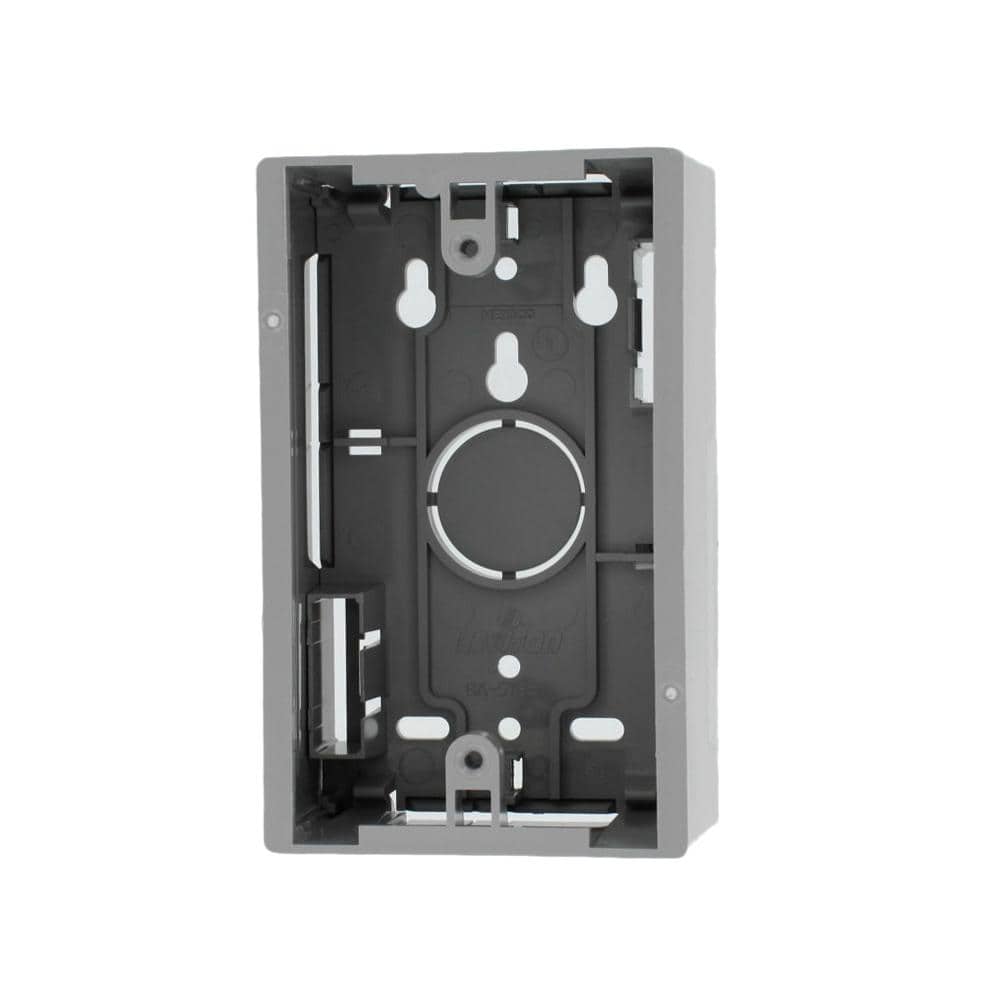 Leviton 1-Gang 1.89 in. Box Depth Surface Mount Back Box, Gray 42777 ...