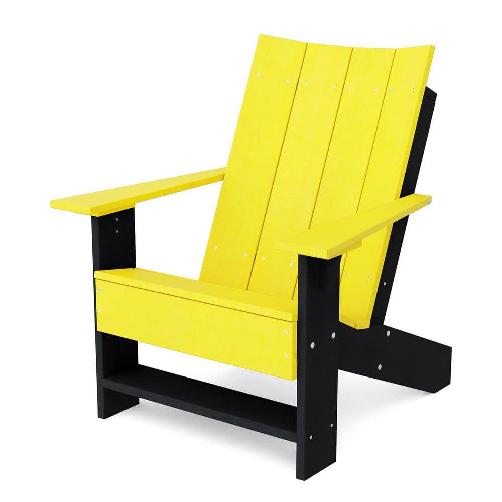 Wildridge Contemporary Lemon Yellow and Black Plastic Outdoor ...