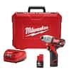 Milwaukee M12 12V Lithium-Ion Cordless 1/4 in. Impact Driver Kit W/(2 ...
