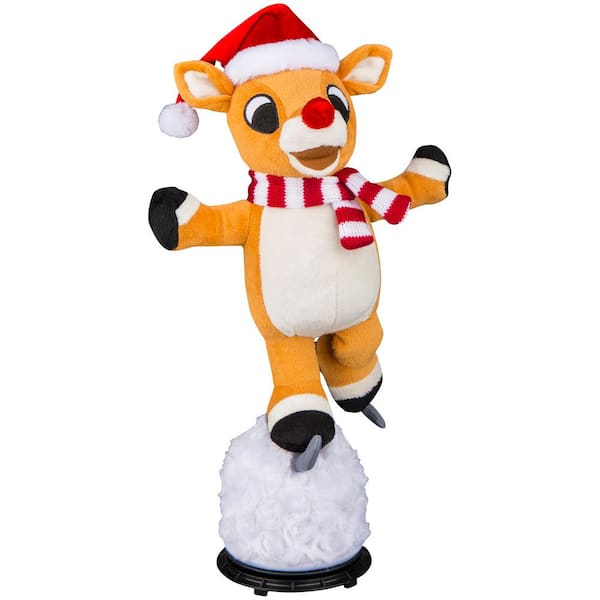 Reviews for Rudolph 16.5 in. Christmas Animated Plush Skating the Red ...