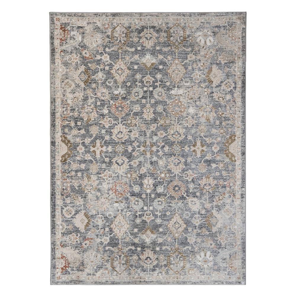 Amer Rugs Fairmont 4 ft. X 5 ft. Dark Gray, Brown Border Area Rug ...
