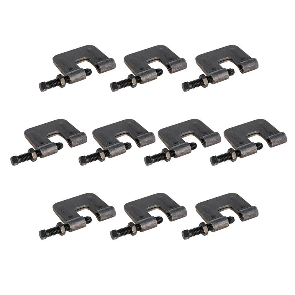 PLUMBFLEX 3/8 in. C-Clamp Rod Anchor for Beam, Uncoated Steel (10-Pack ...