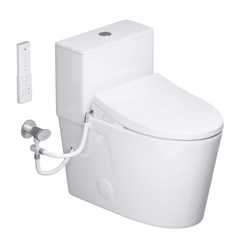 Casta Diva Elongated Electric Bidet Toilet Combo 1.0/1.6 GPF in White ...