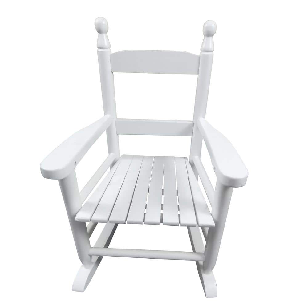 ITOPFOX Children's Durable White Wood Indoor or Outdoor Rocking Chair ...