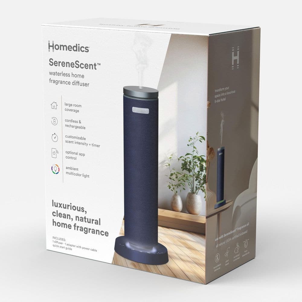 Homedics Rechargeable Waterless Diffuser Cordless Aromatherapy ...