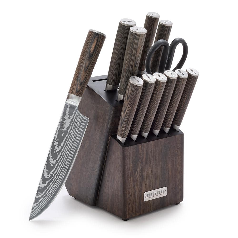 GreenPan Bobby Flay 13-Piece Stainless Steel Wood and Polymer Knife ...