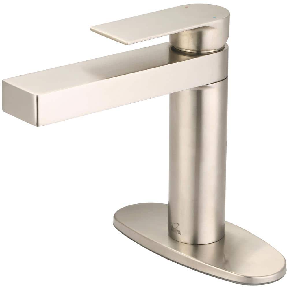 OLYMPIA 4 in. Centerset Single Handle Bathroom Faucet in Brushed Nickel ...