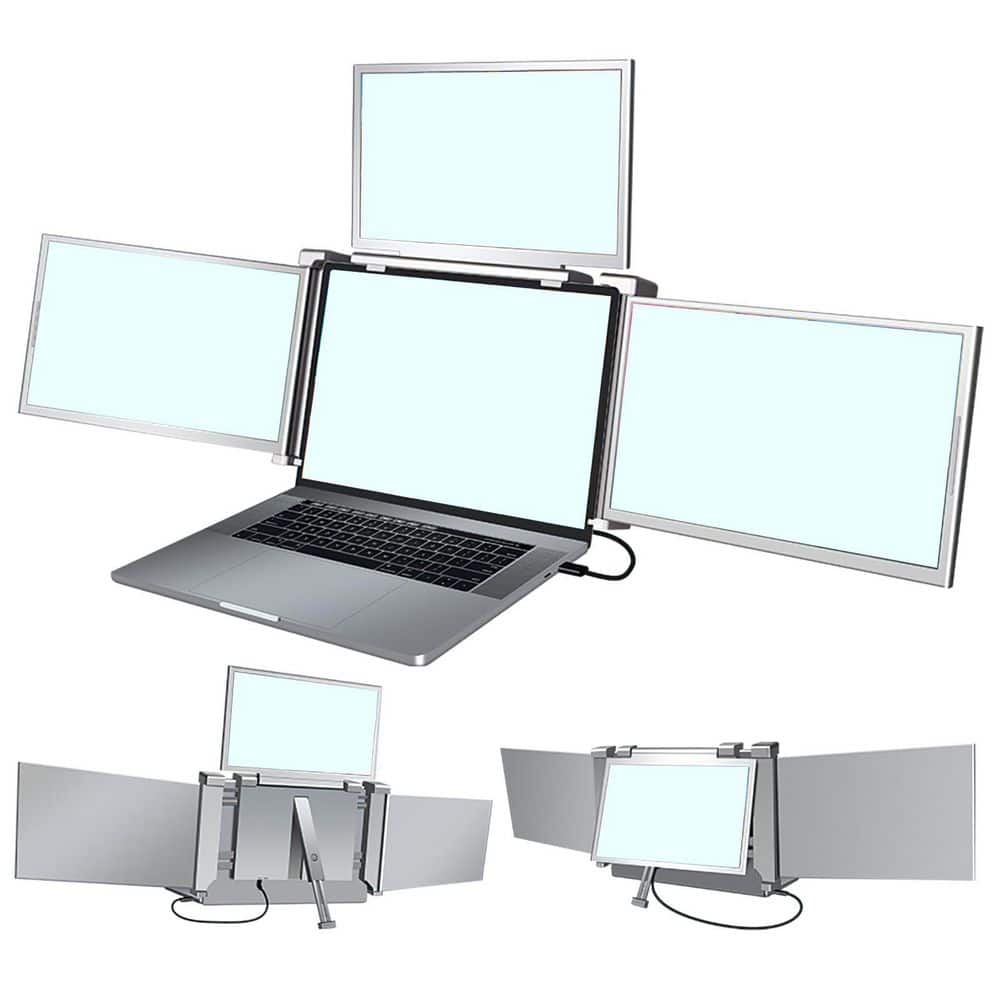 Vrbgify Foldable 14 in. FHD 1080P Extender Quad Monitor for 13.6-17 in ...