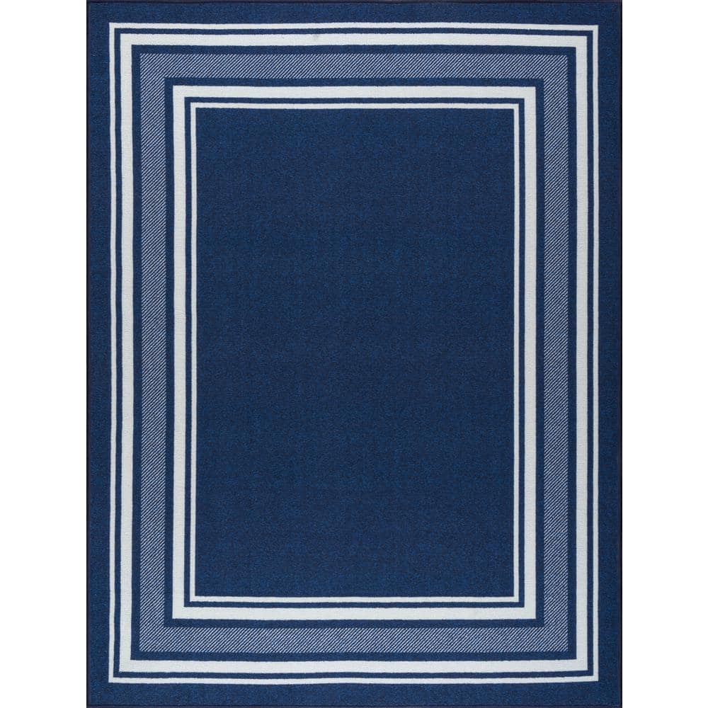 Beverly Rug 5 X 7 Navy Carmel Bordered Non Slip Indoor Area Rug HD ...