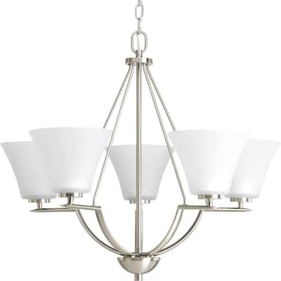 Progress Lighting Bravo Collection 3-Light Brushed Nickel Foyer Pendant ...
