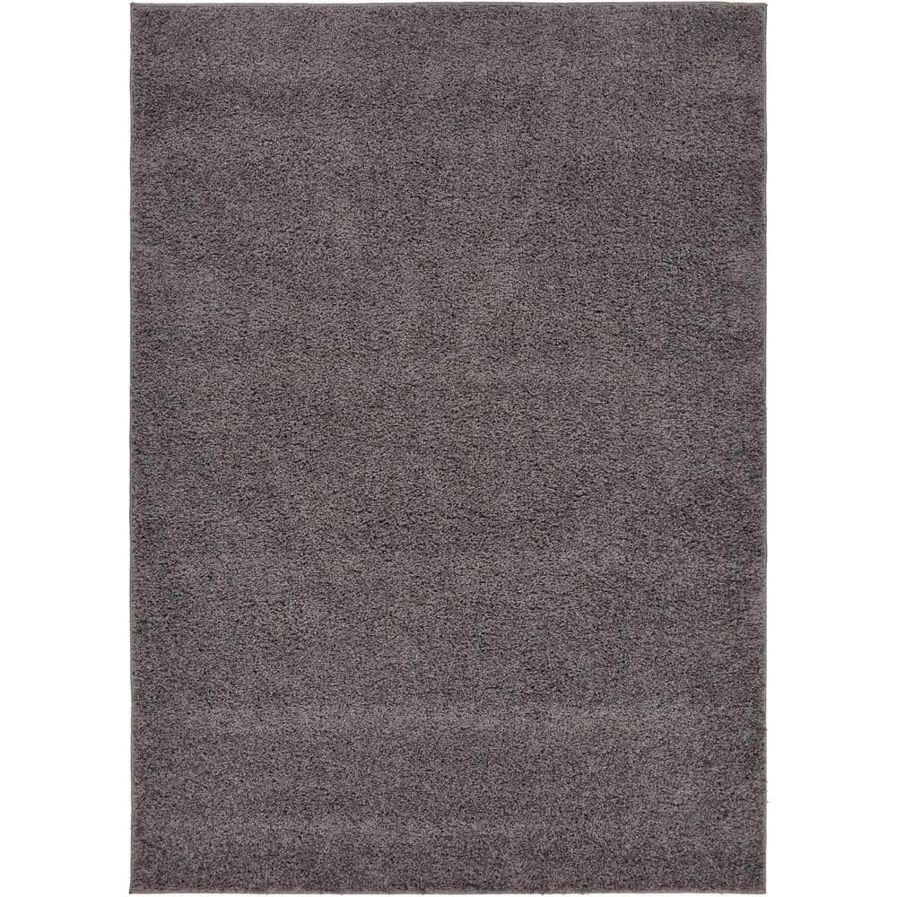 RugStylesOnline Shaggy Soho Gray 3 ft. x 5 ft. Solid Synthetic ...