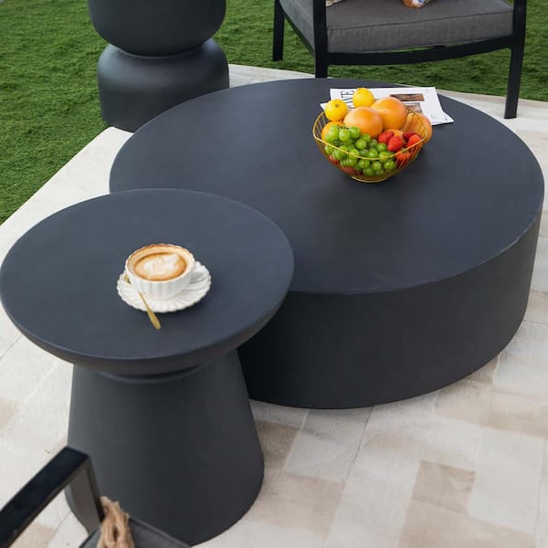 Concrete and black coffee table store