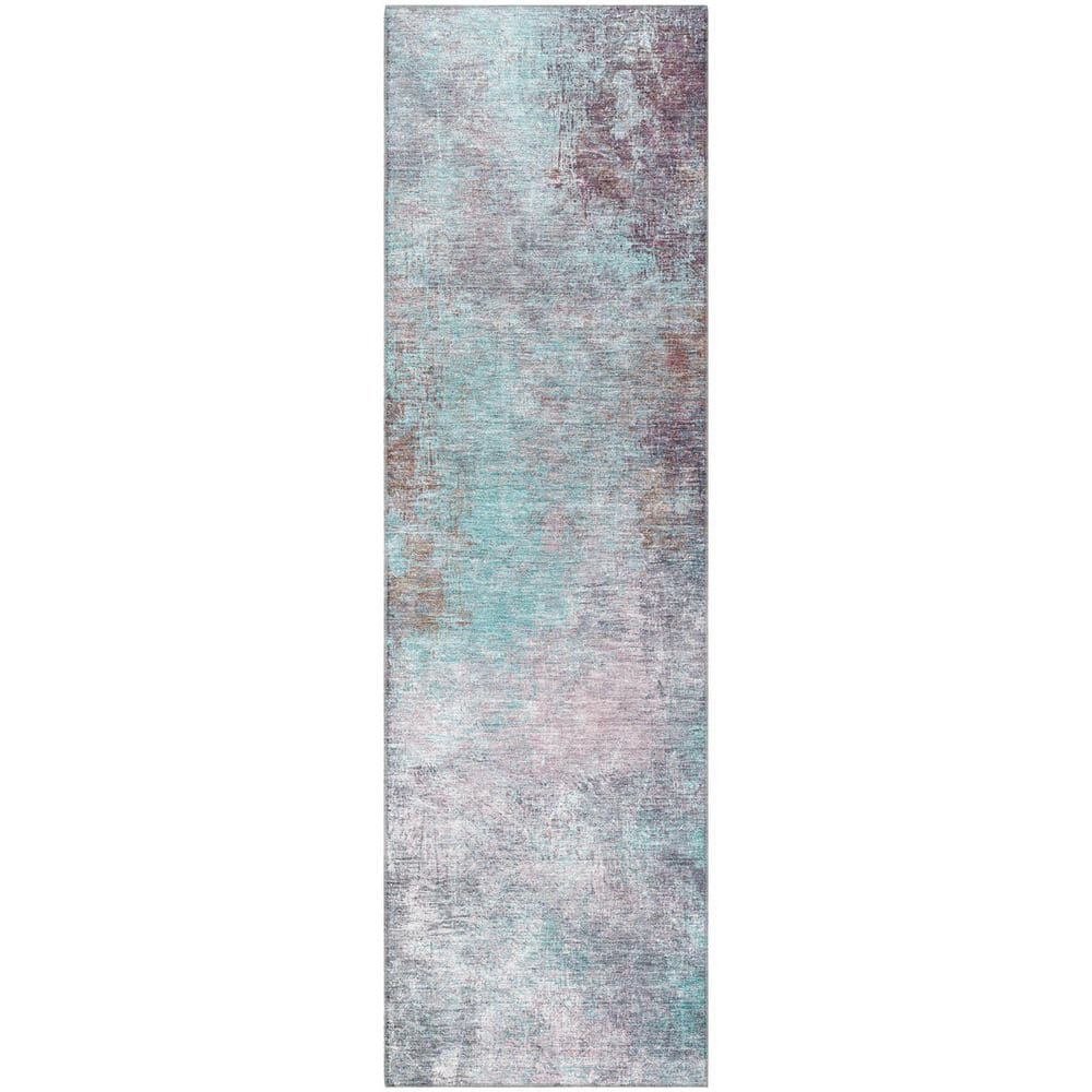 Addison Rugs Mayfield Premium Machine Washable Abstract AMF1999 Teal 2 ...