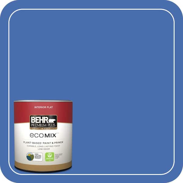 BEHR PREMIUM PLUS 1 qt. #PPU15-05 New Age Blue Flat EcoMix Plant-Based ...