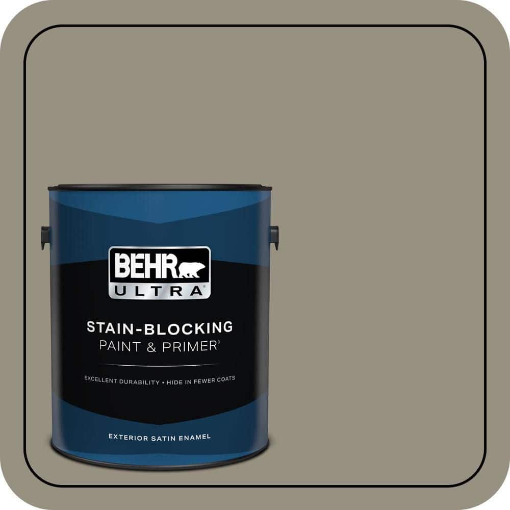 BEHR ULTRA 1 gal. #N320-5 Gray Squirrel Satin Enamel Exterior Paint ...
