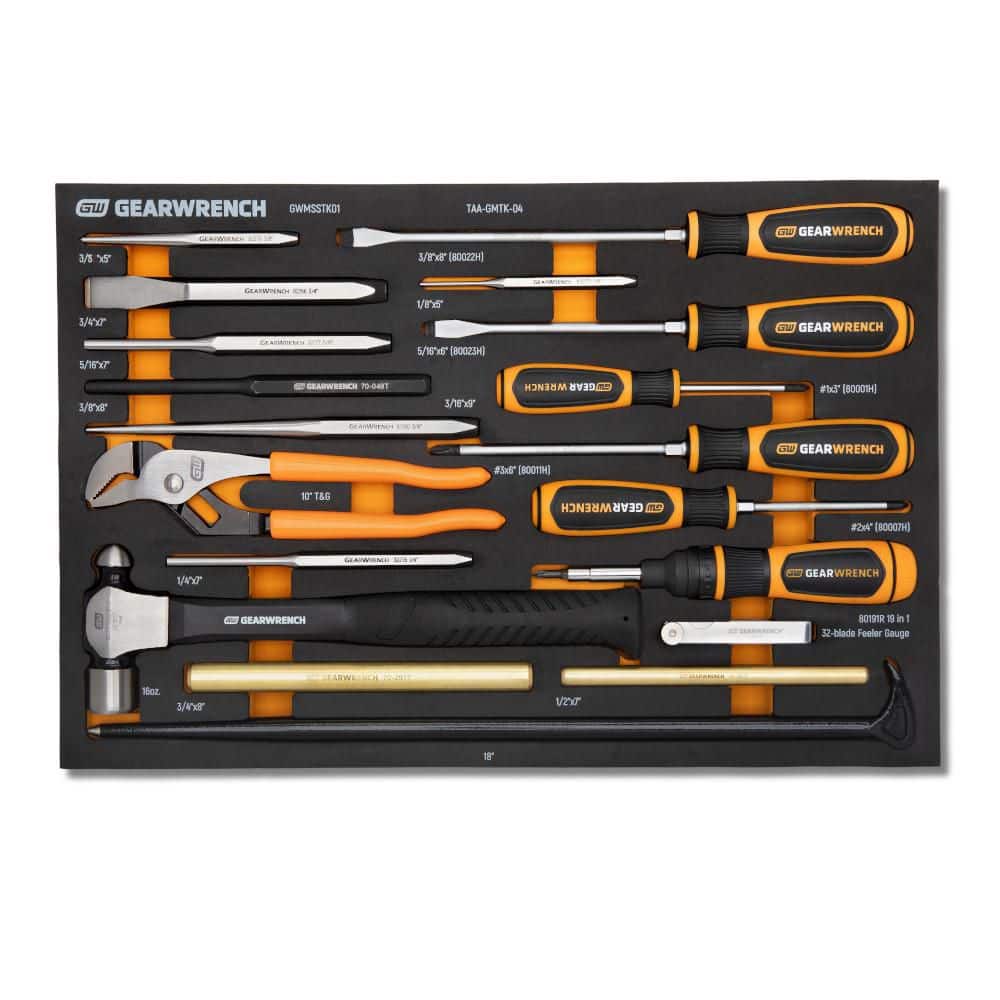 GEARWRENCH Striking Tools and Screwdriver Set in Foam Storage Tray (27 ...