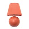 Simple Designs 8.78 in. Orange Mini Ceramic Globe Table Lamp LT2008-ORG ...