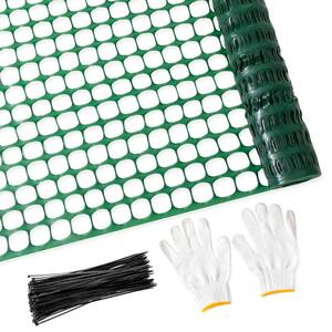 Angel Sar 4 ft. x 100 ft. Plastic Mesh Fence, Roll with 100 Zip Ties ...