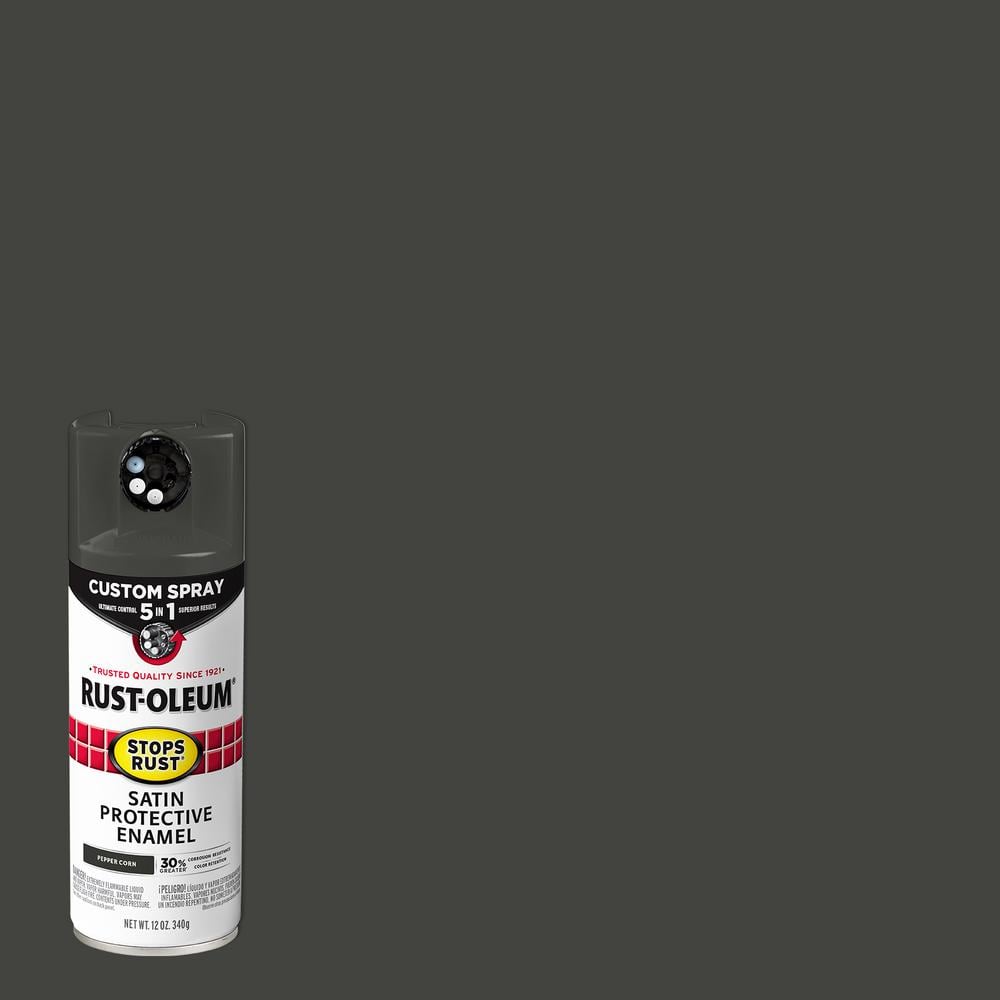 Rust-Oleum Stops Rust 12 oz. Custom Spray 5-in-1 Satin Peppercorn Spray ...