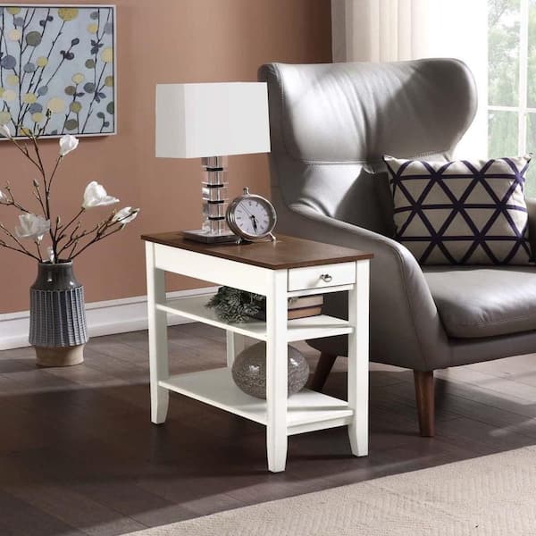 HOME IMPORTS EMPORIUM 16.7 in. White Finish Rectangle Wood End Table R6 ...