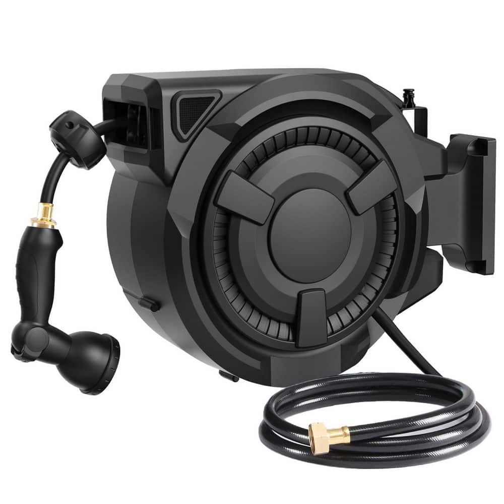 lohasco Retractable 1/2 in. dia x 100 ft. Garden Water Hose Reel with ...