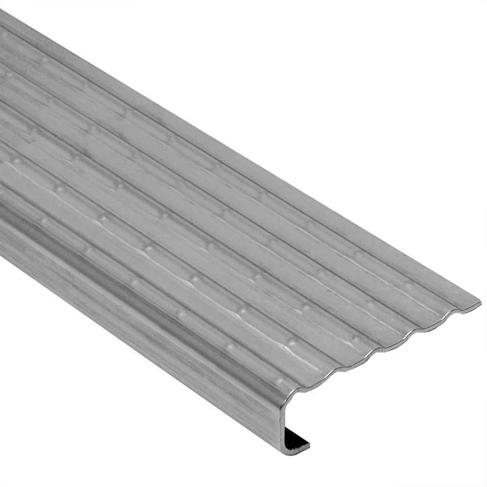 Schluter Trep-EK Stainless Steel 1/8 in. x 4 ft. 11 in. Metal Stair ...