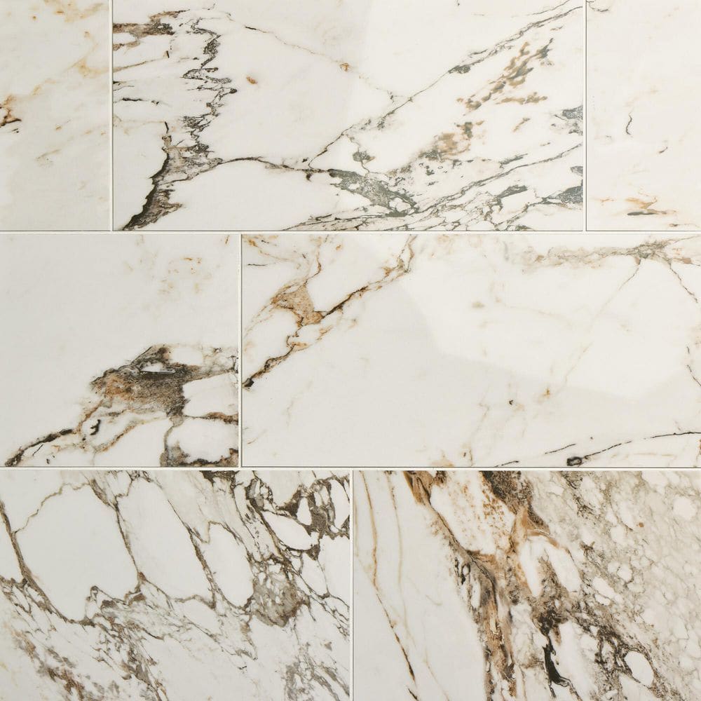 Daltile Panoramic Duet Calacatta Aries 12 in. x 24 in. Polished ...