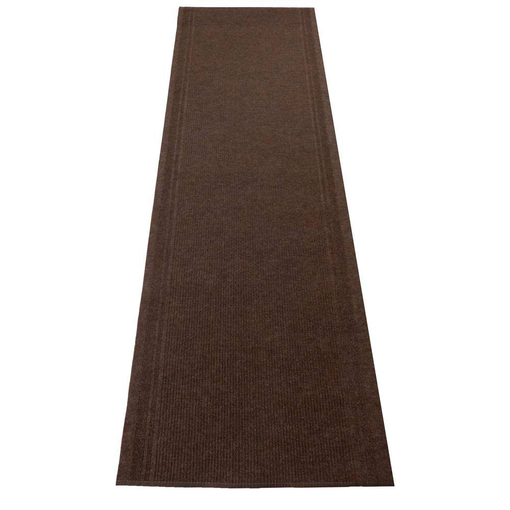Tracker Indoor/Outdoor Hallway Runner Rug 2 ft. 2 in. W x 5 ft. L Brown ...