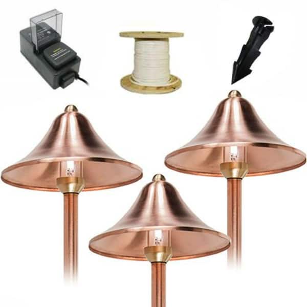 AQLIGHTING Low Voltage Copper LED Landscape Light Kit (3-Pack ...