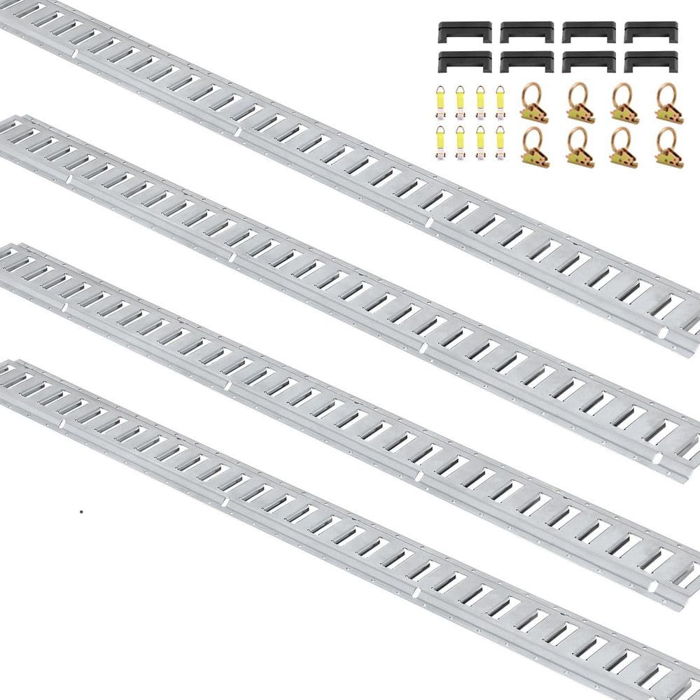 SKYSHALO E Track Tie-Down Rail Kit 24PCS 5 ft. E-Tracks Set Includes 8 ...