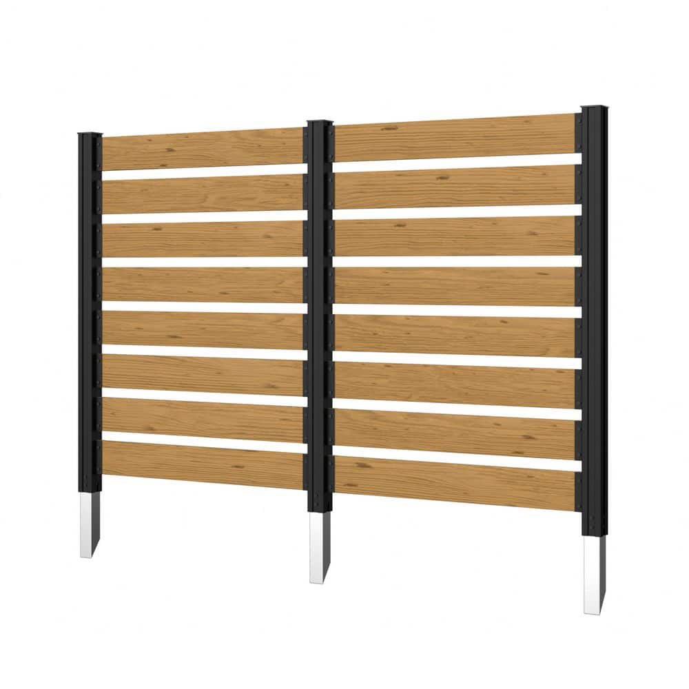 VEIKOUS 78 in. W x 48 in. H (2- Panel) Fir Wood Privacy Screen No Dig ...