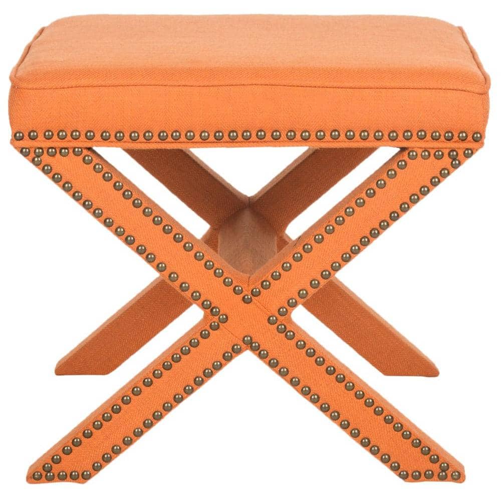 SAFAVIEH Palmer Orange Accent Ottoman MCR4589N