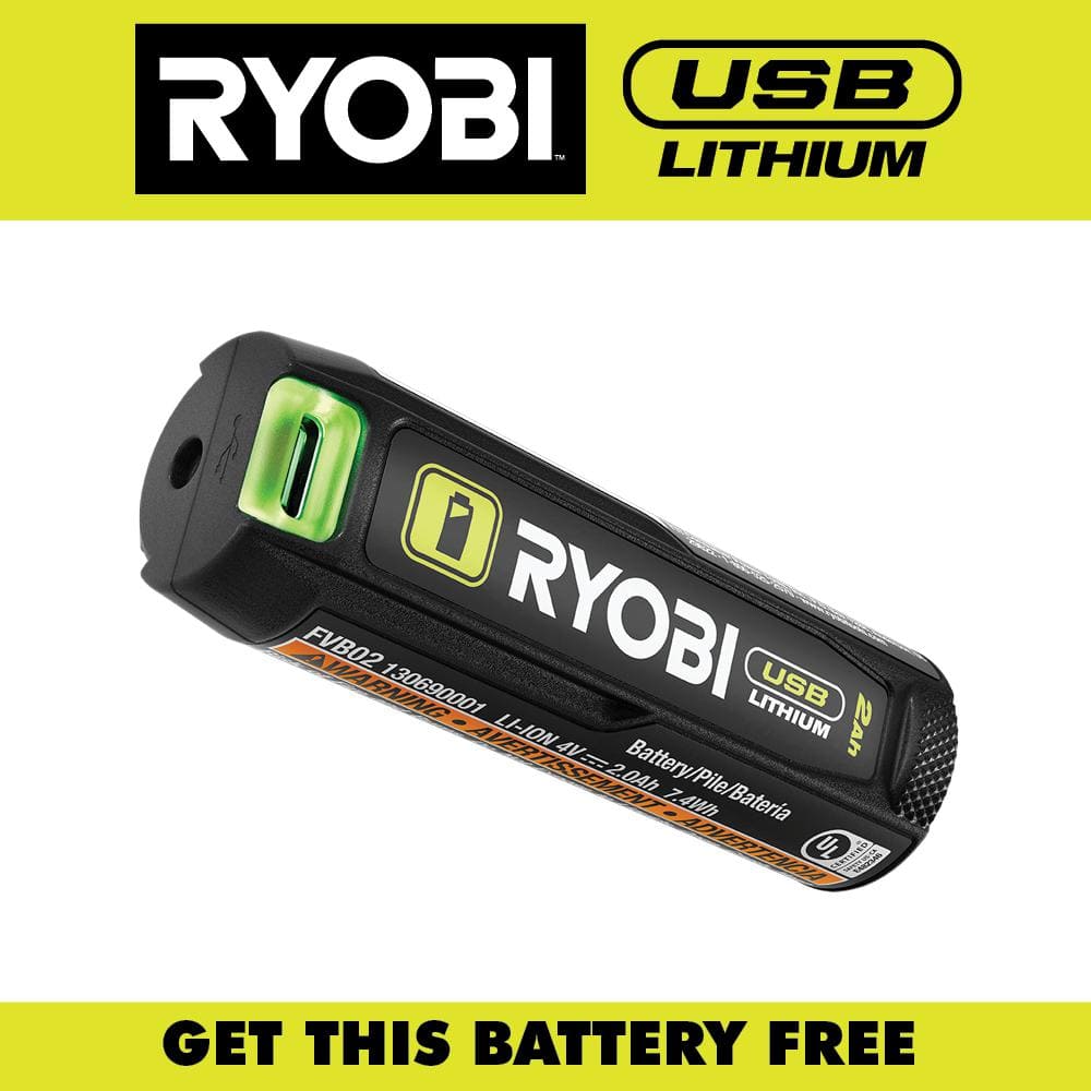 RYOBI USB Lithium 2.0 Ah Lithium Rechargeable Battery FVB02 - The Home ...