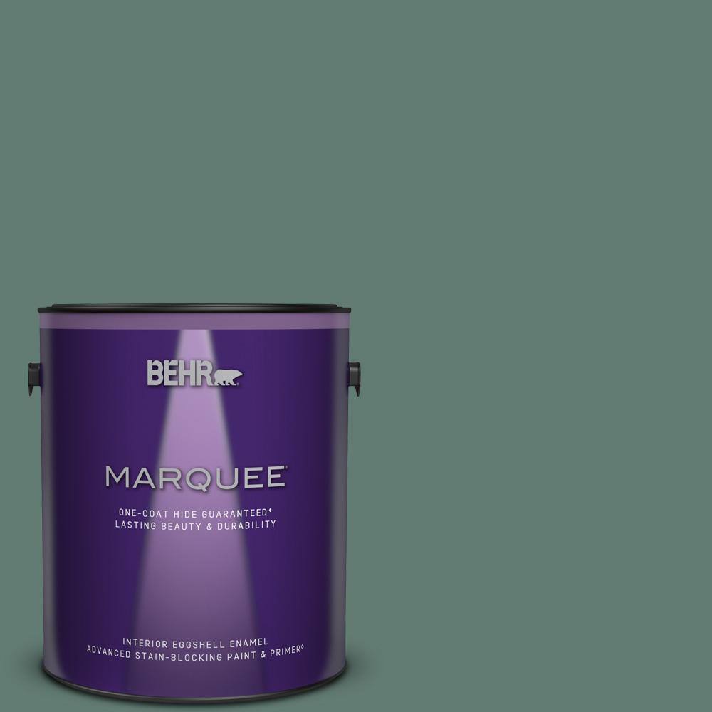 BEHR MARQUEE 1 gal. #S430-6 Forest Edge One-Coat Hide Eggshell Enamel ...