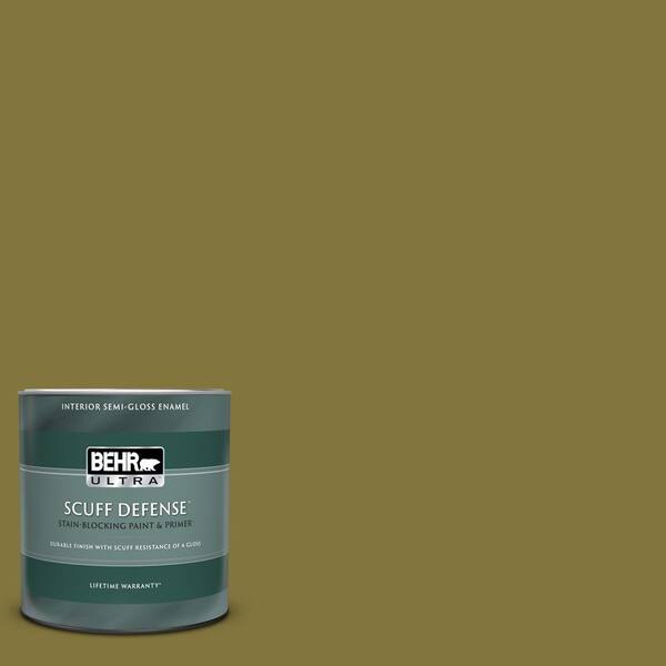 BEHR ULTRA 1 qt. #390D-7 Marsh Grass Extra Durable Semi-Gloss Enamel ...