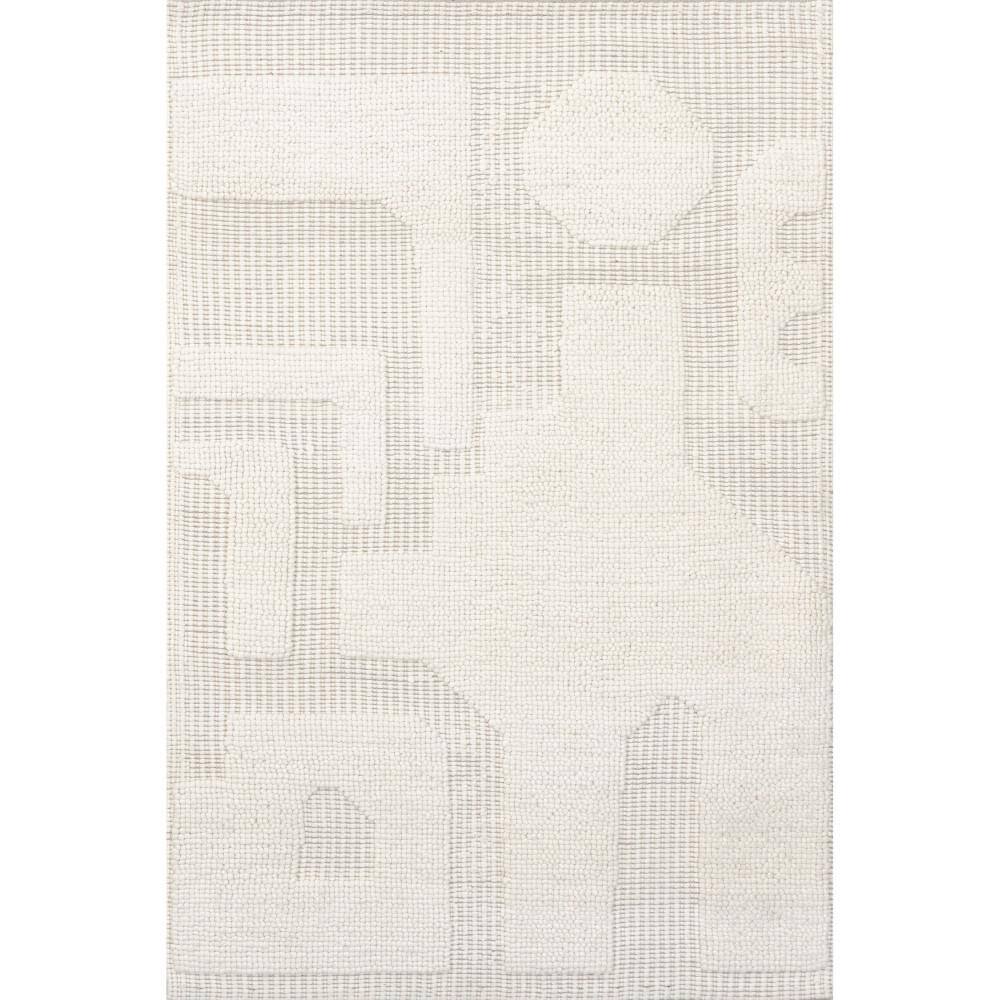 nuLOOM AvionTextured Geometric Wool Ivory 6 ft. x 9 ft. Modern Area Rug ...