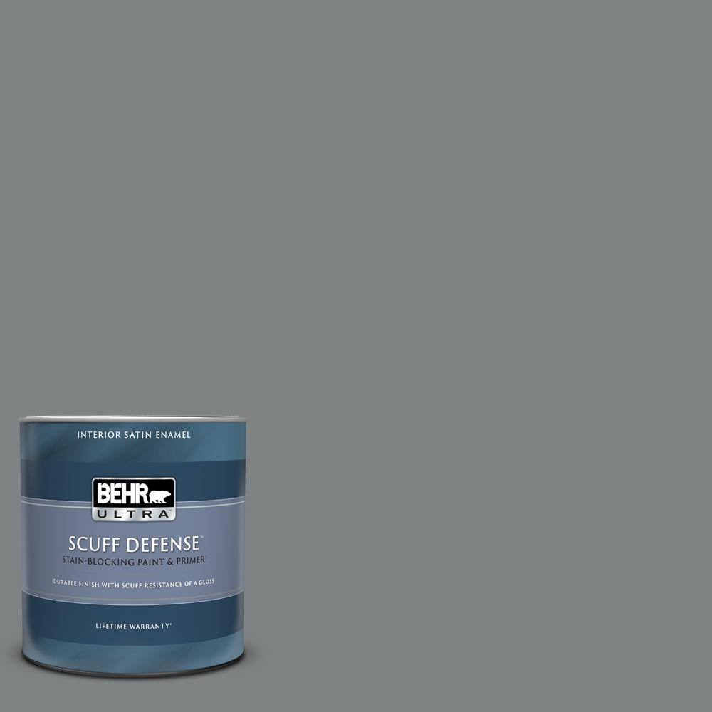 BEHR ULTRA 1 qt. #PPU26-03 Legendary Gray Extra Durable Satin Enamel ...
