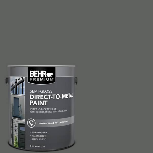 BEHR PREMIUM 1 gal. #N460-6 Hematite Semi-Gloss Direct to Metal ...