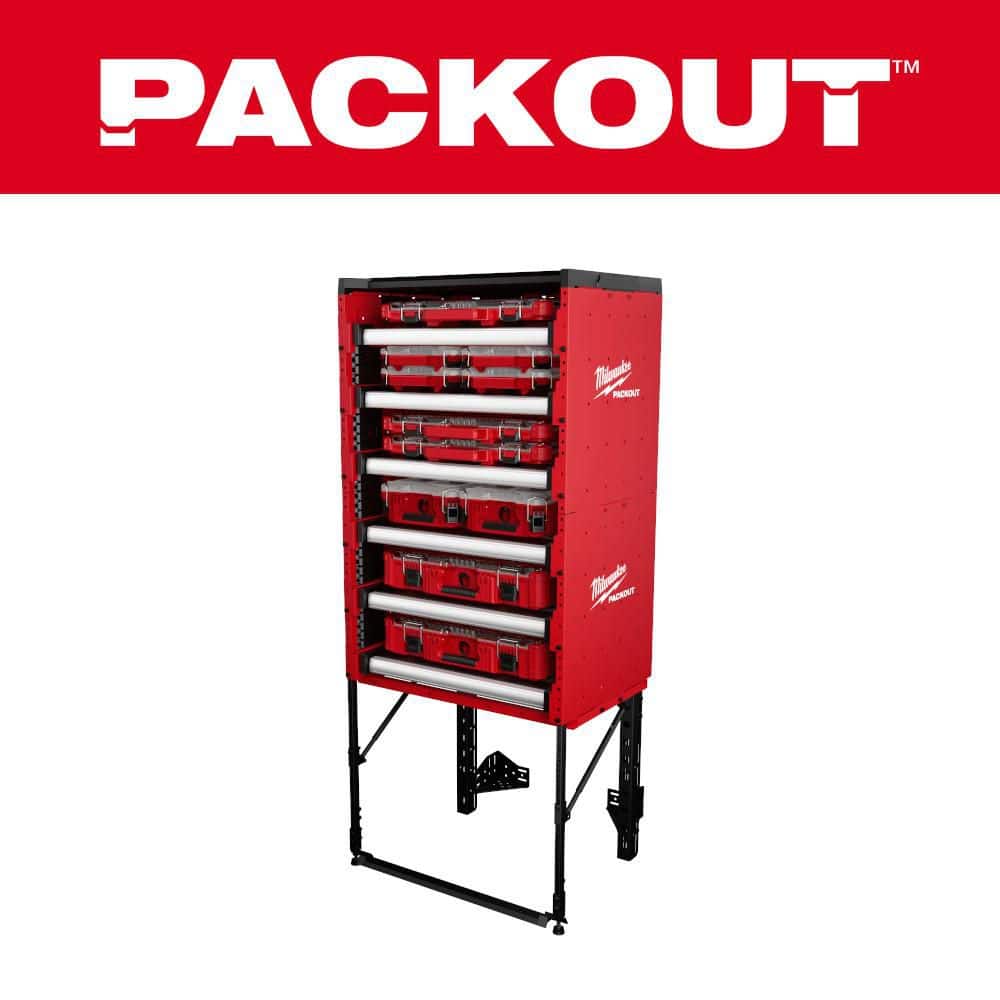 Milwaukee PACKOUT Rack Kit with PACKOUT Tool Box Set (11-Piece) and ...