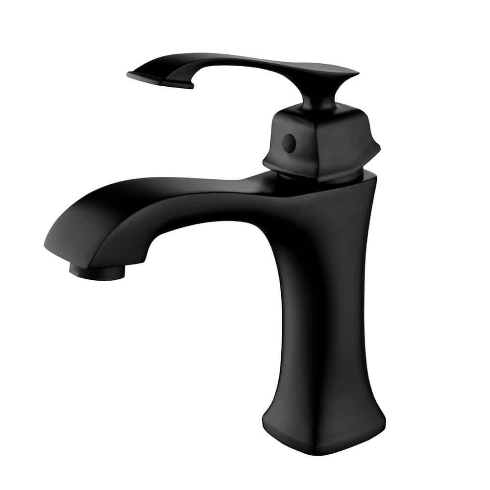 Fapully Single-Handle Modern Single Hole Bathroom Faucet in Matte Black ...