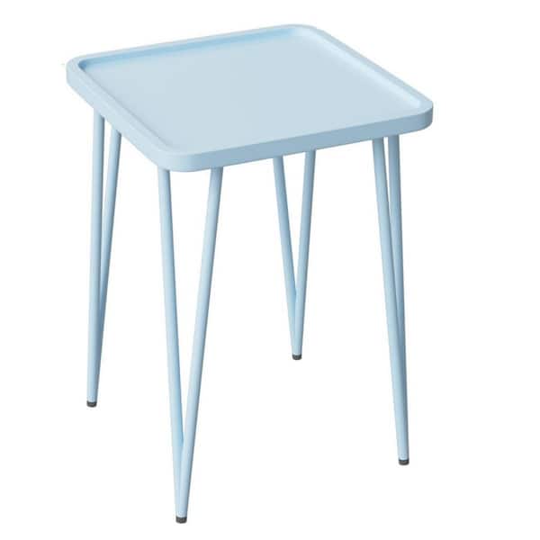 Blue Square Metal Outdoor Side Table L0CG6H9441 - The Home Depot