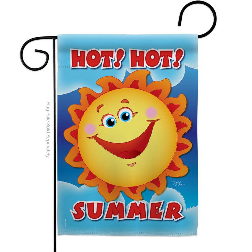 Breeze Decor 13 in. x 18.5 in. Hot Summer Fun in The Sun Garden Flag 2 ...