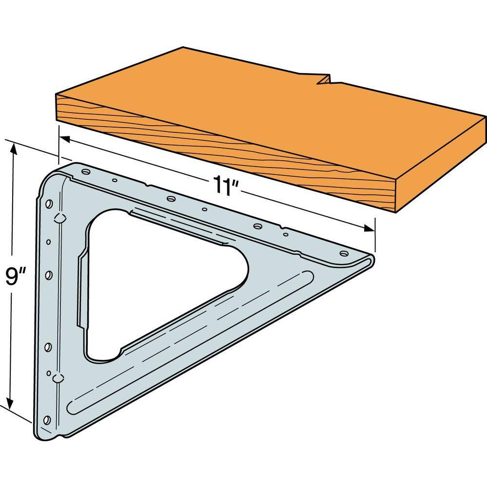 Buy SBV 9 in. X 11 in. 16-Gauge Galvanized Shelf Bracket Online at ...