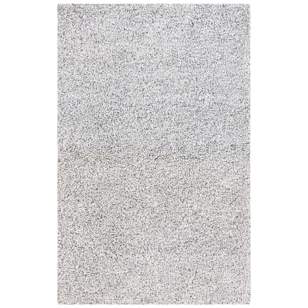 SAFAVIEH Berber 8 ft. x 10 ft. Ivory/Dark Gray Abstract Speckled Area ...