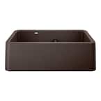 Blanco Ikon Cafe Brown Granite 33 in. Double Bowl Farmhouse Apron ...