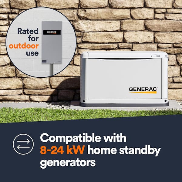 Generac 200-Amp Service Rate Automatic Whole House Transfer Switch ...