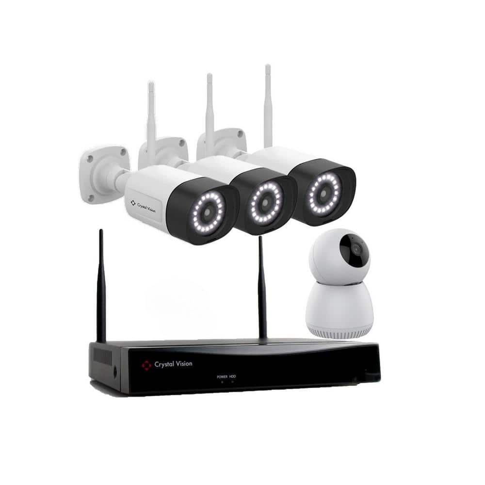 Crystal Vision 10CH Wireless WiFi6 NVR kit w/1TB HDD, 3MP 1x Indoor Pt ...
