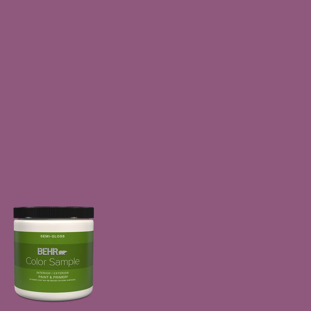 BEHR PREMIUM PLUS 8 oz. #PPU1-18 Peru Semi-Gloss Interior/Exterior Paint & Primer Color Sample ...