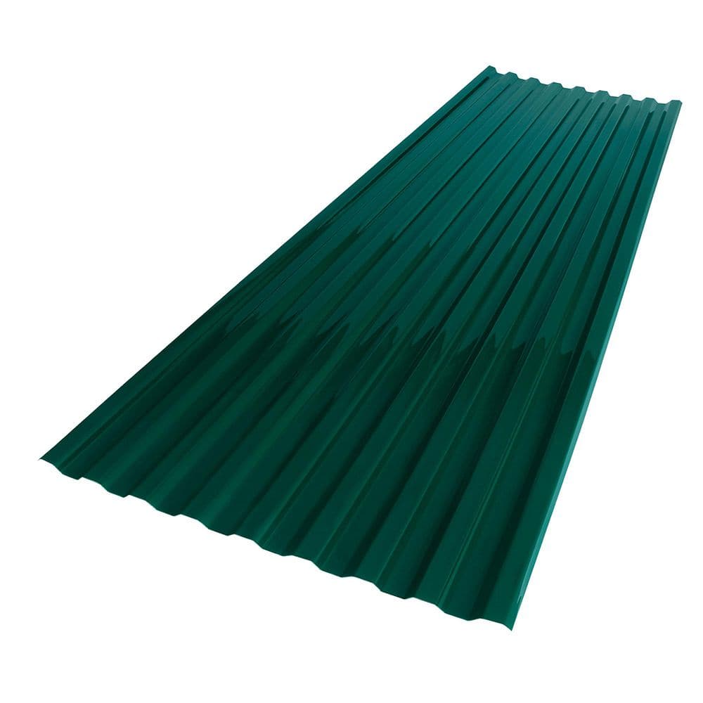 Suntuf 2.2 ft. x 8 ft. Corrugated Polycarbonate Roof Panel in Hunter ...